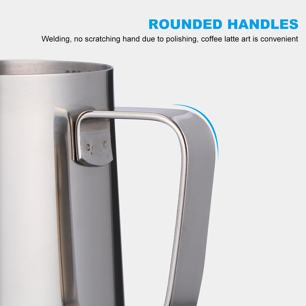 Ваза Для Молока Из НержАвиющей Стали 350Мл С Пером Для Латте Арт Серебристый 9.00X7.50X7.50Cm
