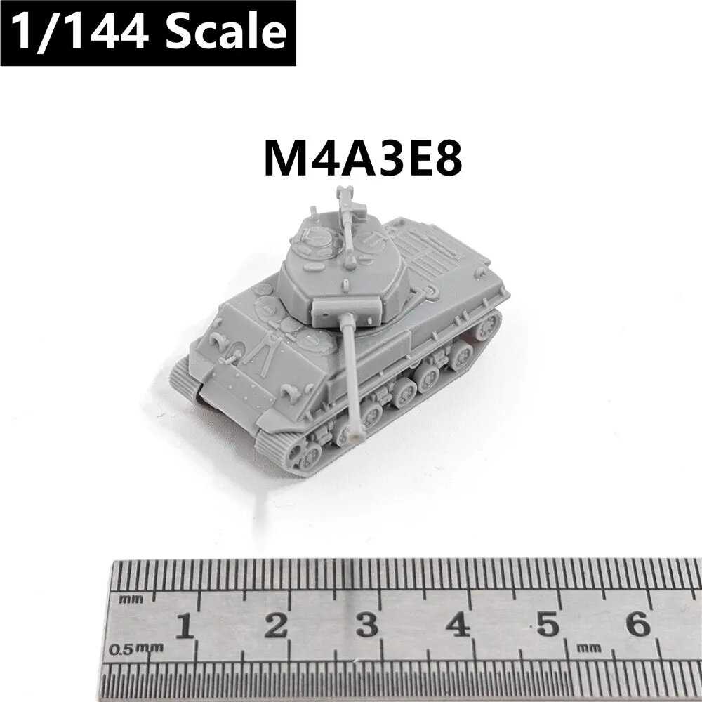 Миниатюрная модель танка в масштабе 1:144, напечатанная на 3D-принтере, из смолы, основные боевые танки армии США Второй мировой войны M4A1/M3/M26/M4A3/M1128