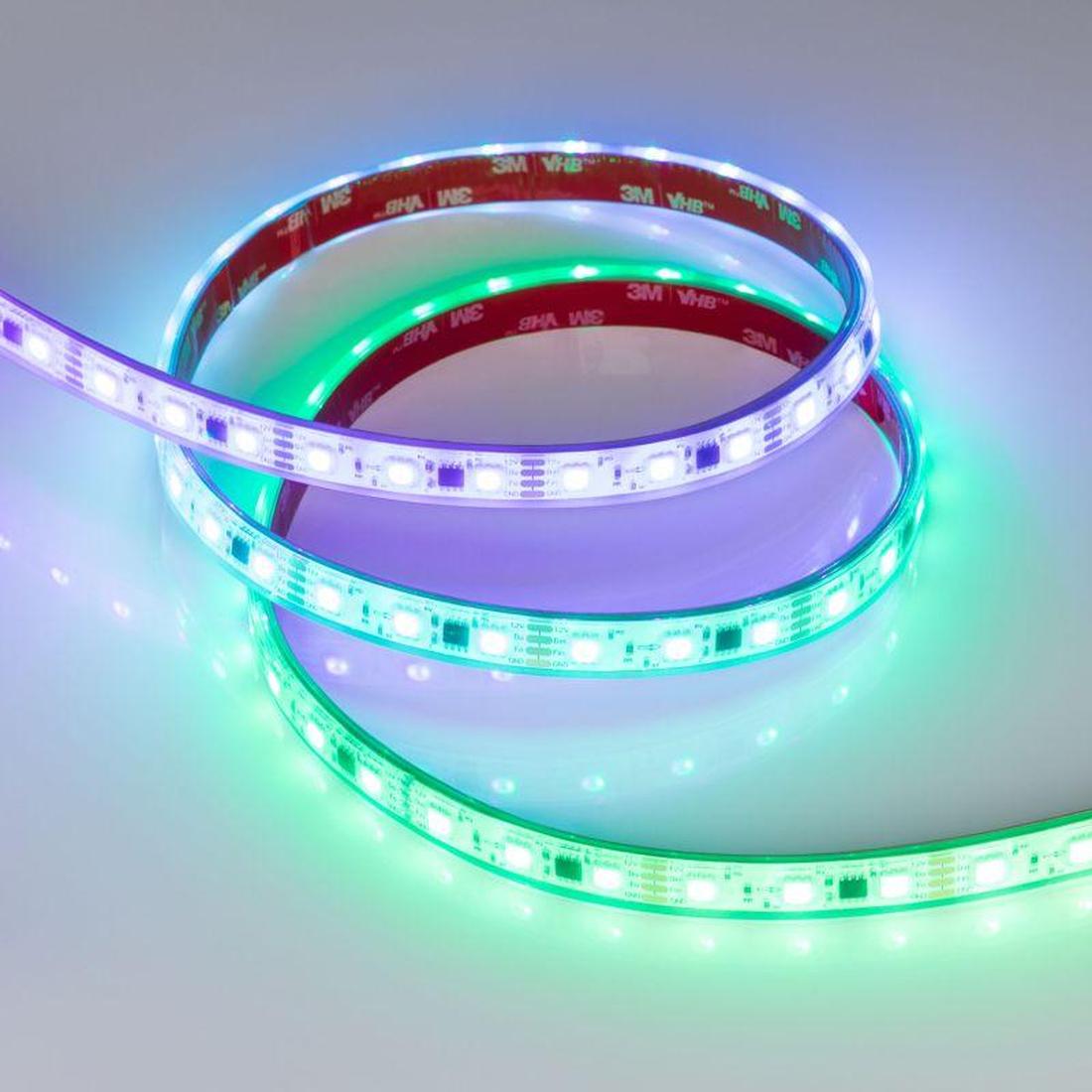 Лента светодиодная SPI-PFS-B60-12mm 12V RGB-PX3-BPT 12Вт/м IP68 5060 герметичная бегущий огонь (уп.5м) Arlight 039177