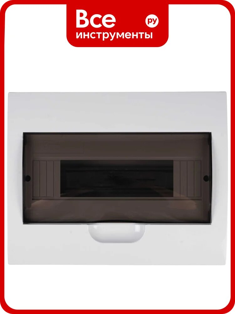 Щит распределительный бокс модульный встраиваемый Jazzway PDB/R 1012 белый с прозрачной крышкой 12 модулей (ЩРВ-П-12) IP41, 5071759