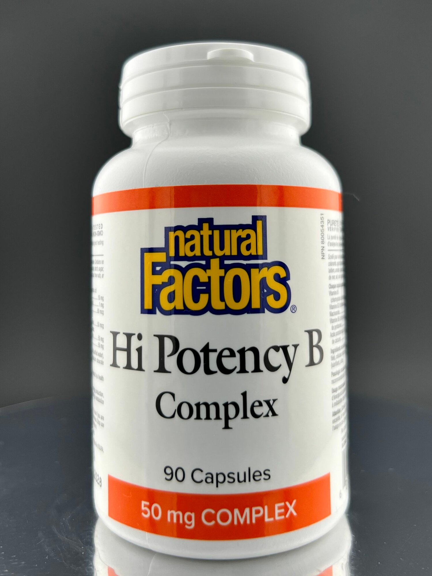 Высокоэффективный комплекс витаминов группы B, Natural Factors, Hi Potency B Complex, 90 капсул