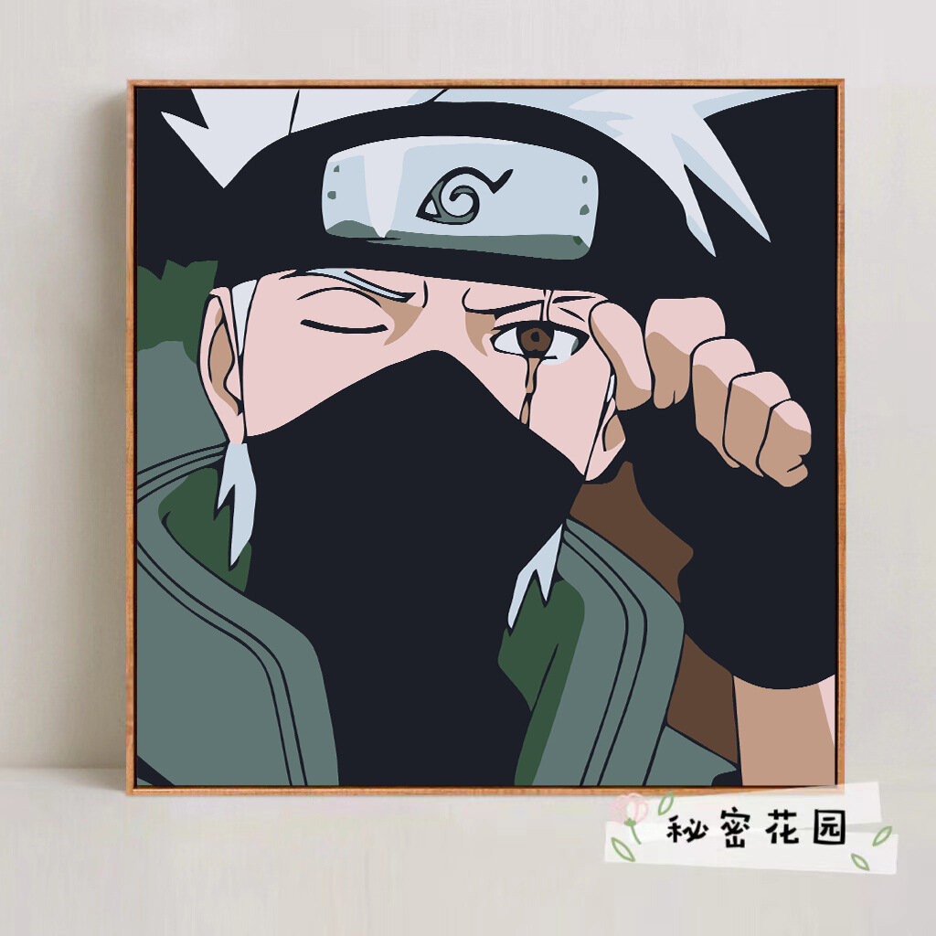 Цифровая картина Naruto DIY Naruto Sasuke акриловый холст для декора с красками и кистями FC324 20x20см