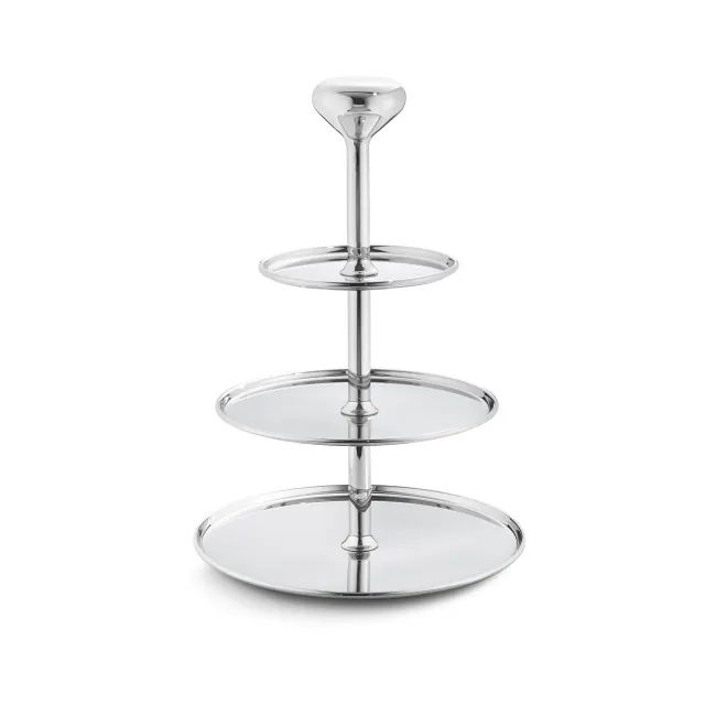 Фруктовница Georg Jensen Alfredo, 35 см, 3 яруса, полированная сталь, цвет серебро