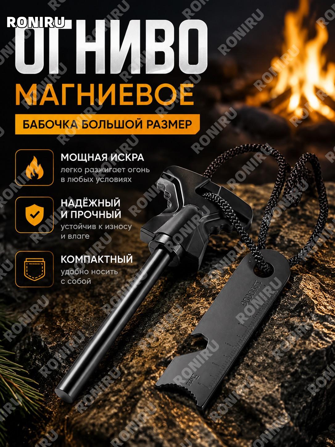 Магниевый стержень-бабочка большой огниво для туризма походов и выживания аксессуар для костра на природе и отдыха