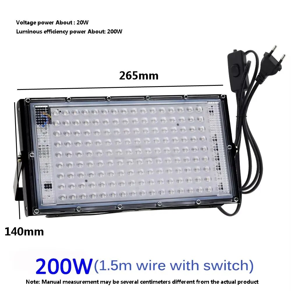 MERHOLE УФ-лампа для отверждения 395нм 405нм 365нм 405nm, EU plug, 200W, 220V Voltage
