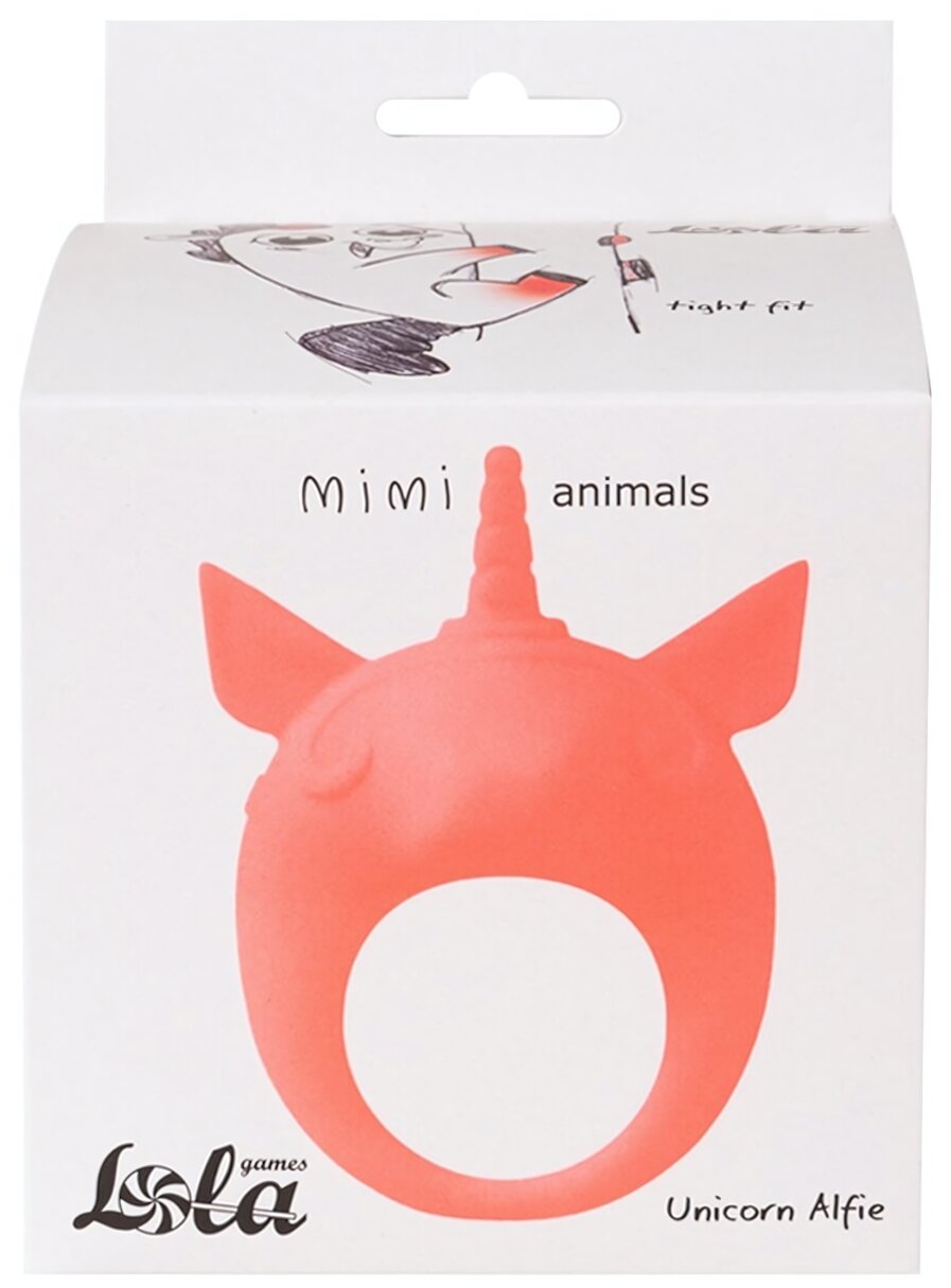 Виброкольцо для двоих Mimi Animals "Unicorn Alfie", оранжевое, силикон, мощная вибрация и стимуляция