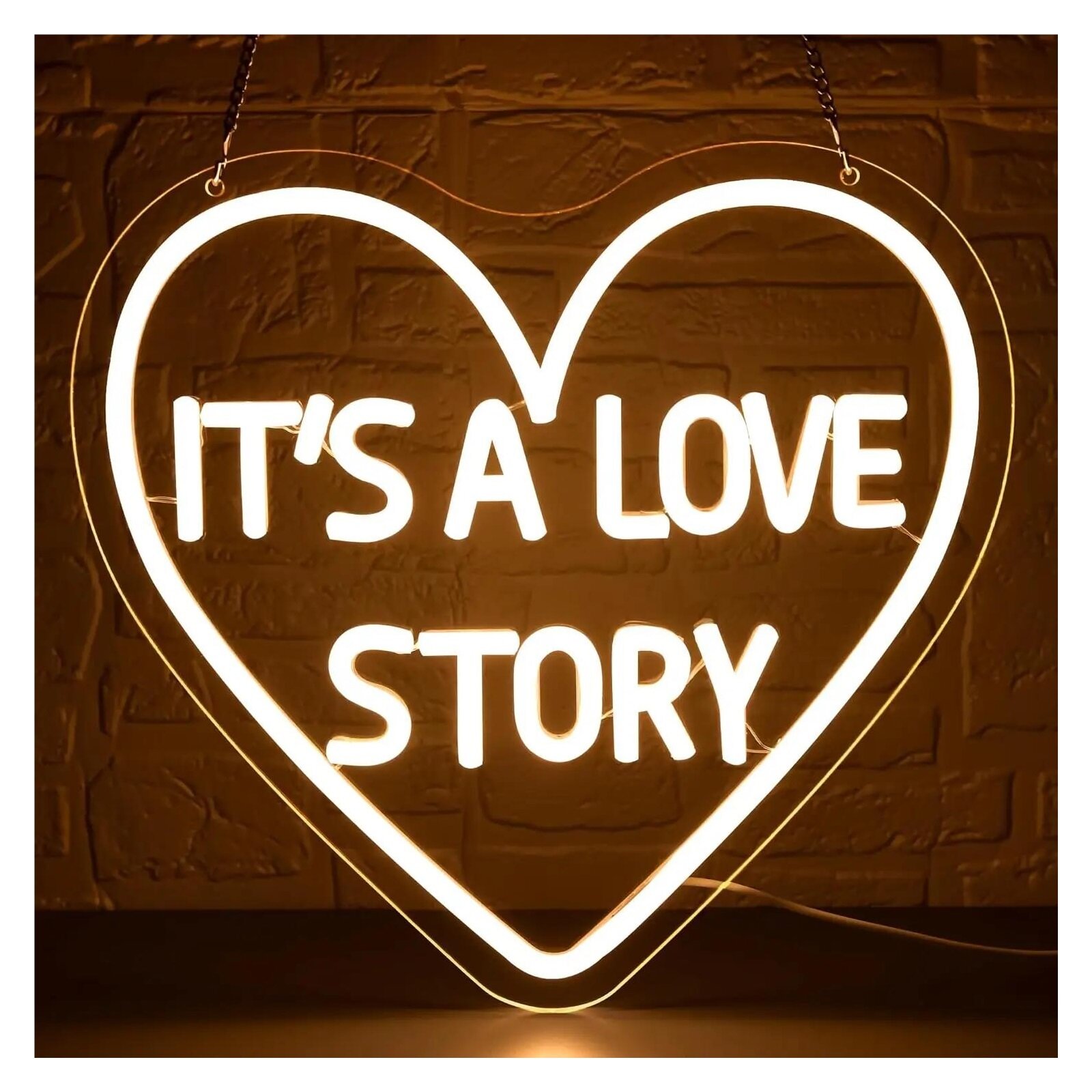 It's A Love Story Неоновая Вывеска 36,5смx34см