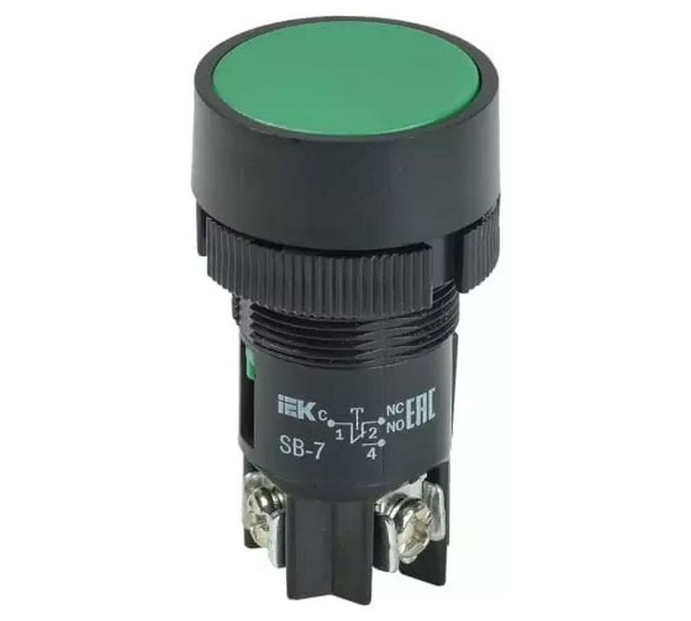 Кнопка Пуск зеленая 1з d22мм/240В SВ-7 IEK BBT40-SB7-K06