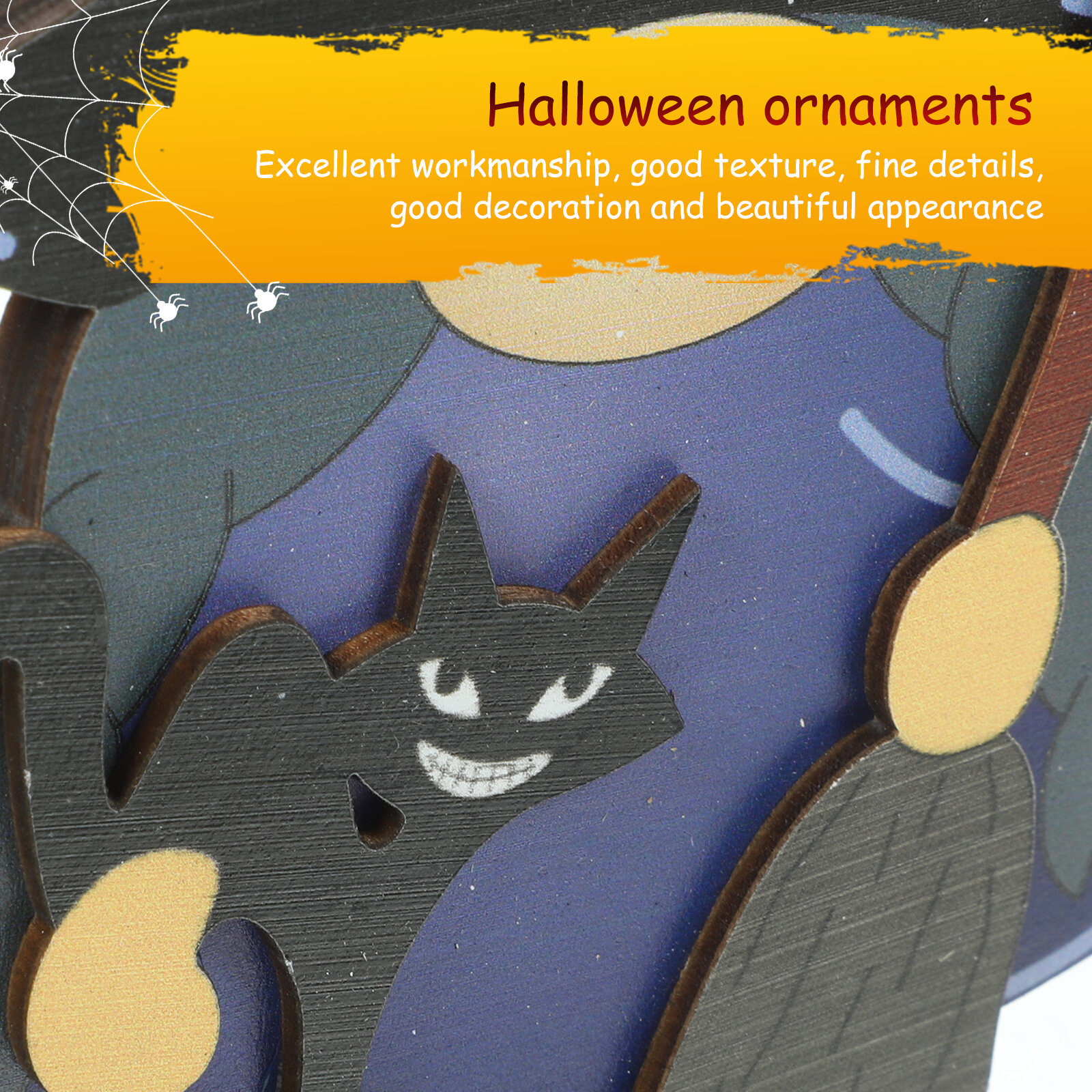 Декоративный Центральный Элемент Стола Из Дерева Для Halloween 16x8Cm