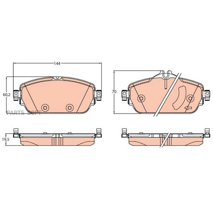 Колодки тормозные Mercedes C (W205) 14- передние \ GDB2070 ZFR ZF RUSSIA GDB2070ZFR | цена за 1 шт