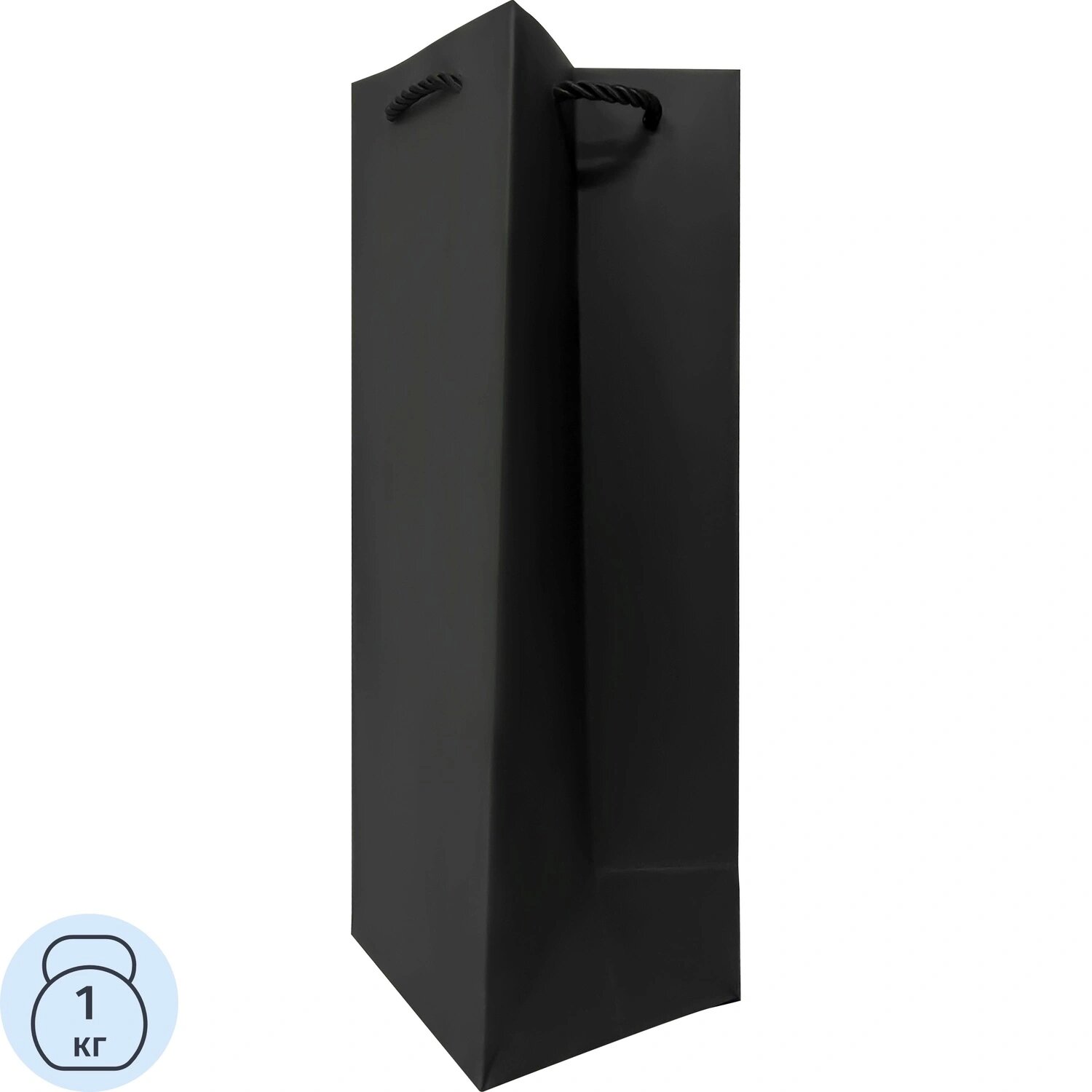 ТК ММ Пакет подарочный под бутылку ТК ММ SPB26-Black (36x12x12 см)