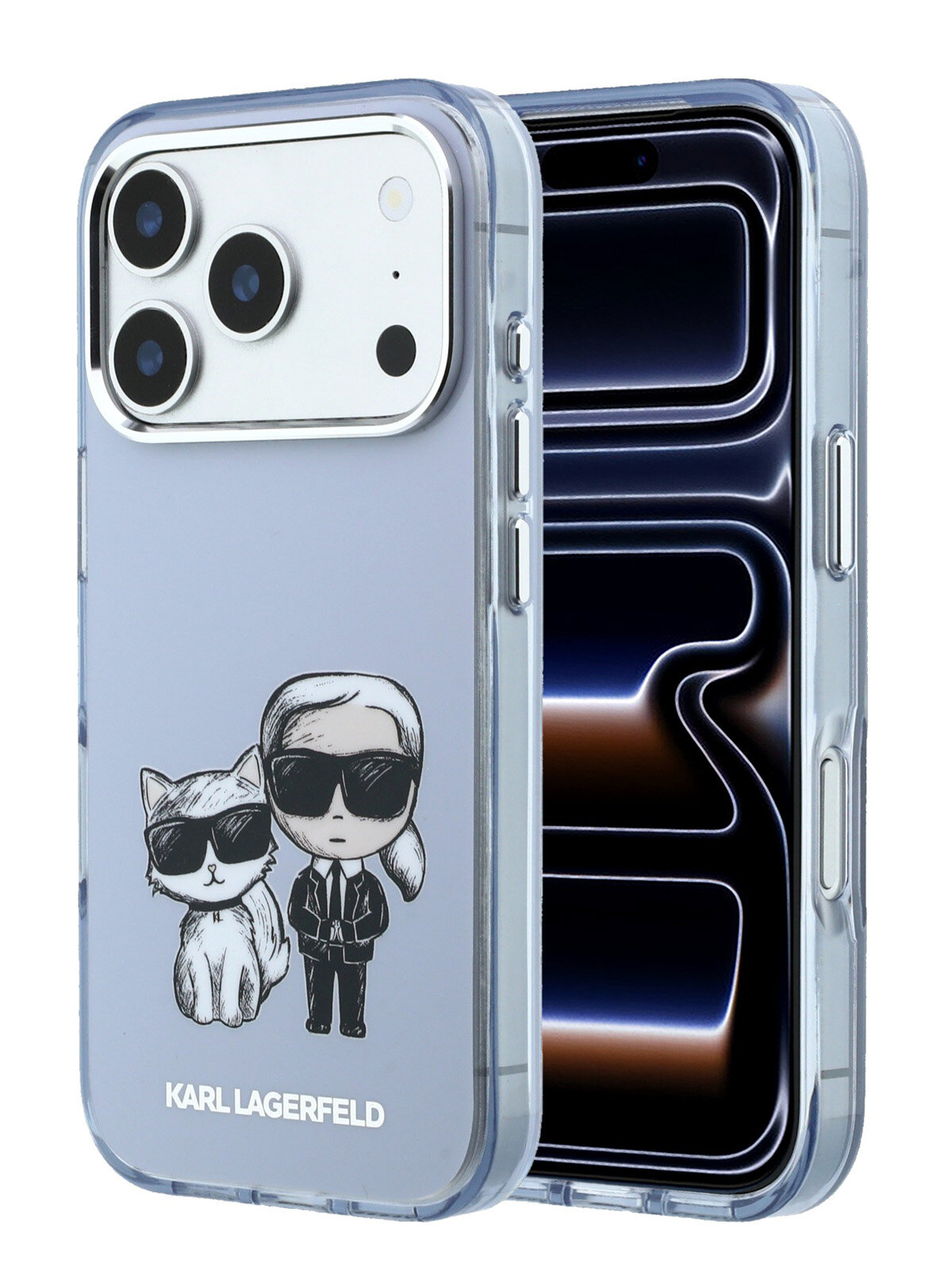 Чехол Karl Lagerfeld на iPhone 18 Pro Max/17 Pro Max, с магнитами MagSafe, с защитой камеры, голубой