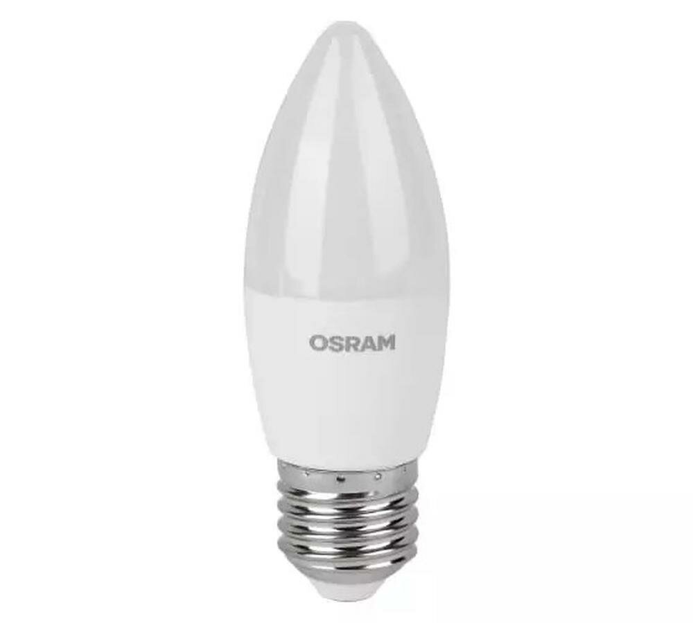 Светодиодная лампа Е27 220В 7Вт 3000К свеча теплый свет OSRAM LVCLB75 10SW/830 230VFR E27