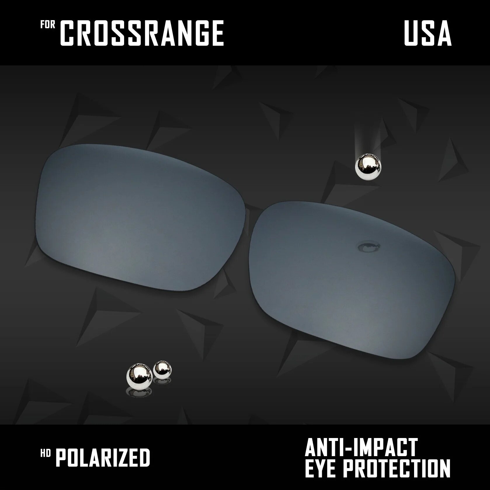 Поляризованные линзы OOWLIT для Oakley Crossrange OO9361 Black Chrome, Серый