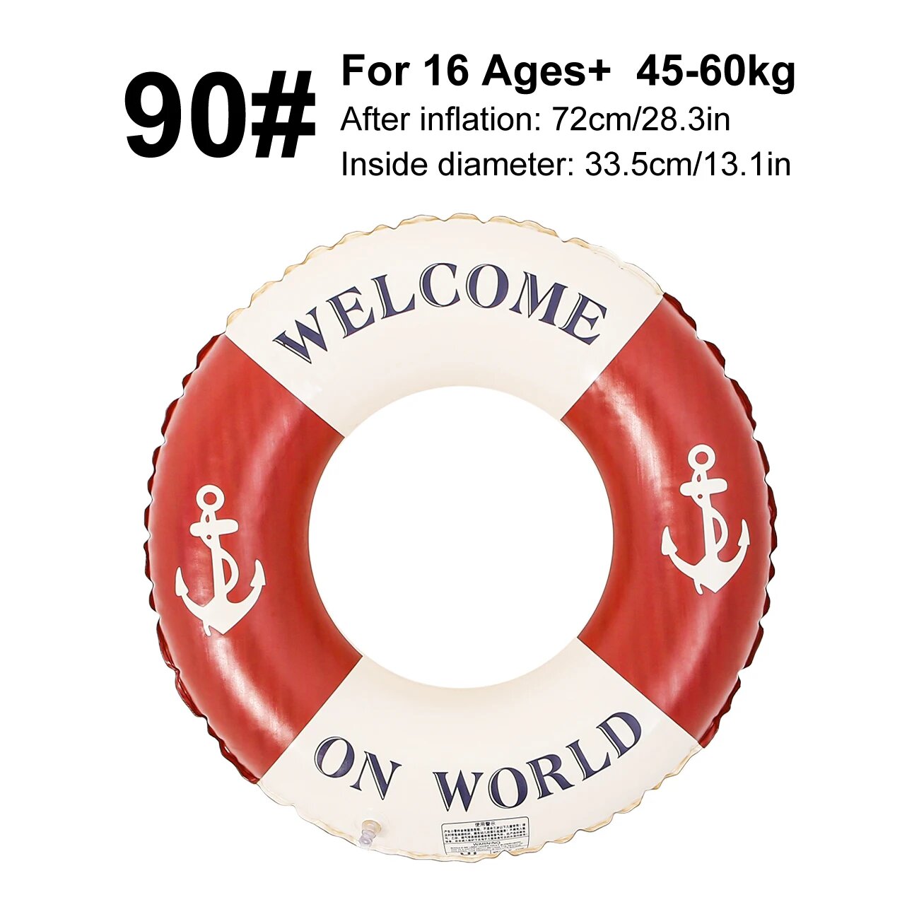 Круг надувной "Welcome On World", 90#, красный