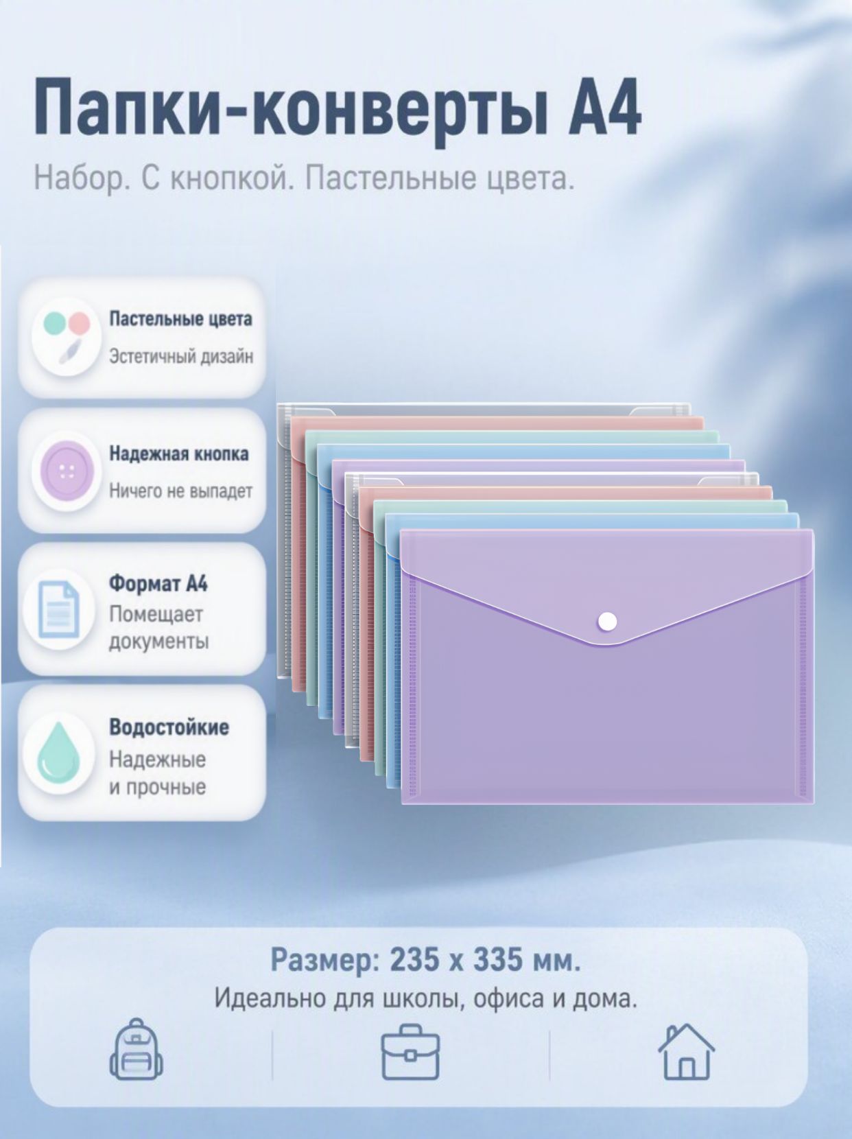 Папка-конверт A4, 10 шт.