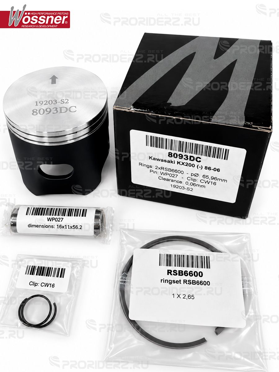 Поршень для мотоцикла KDX200 86-06 от бренда Wossner 8093DC