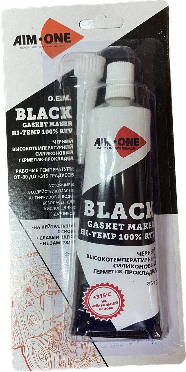 Герметик для прокладок 85гр Черный AIM-ONE Black RTV Gasket Maker Neutral Type GM-BK0085