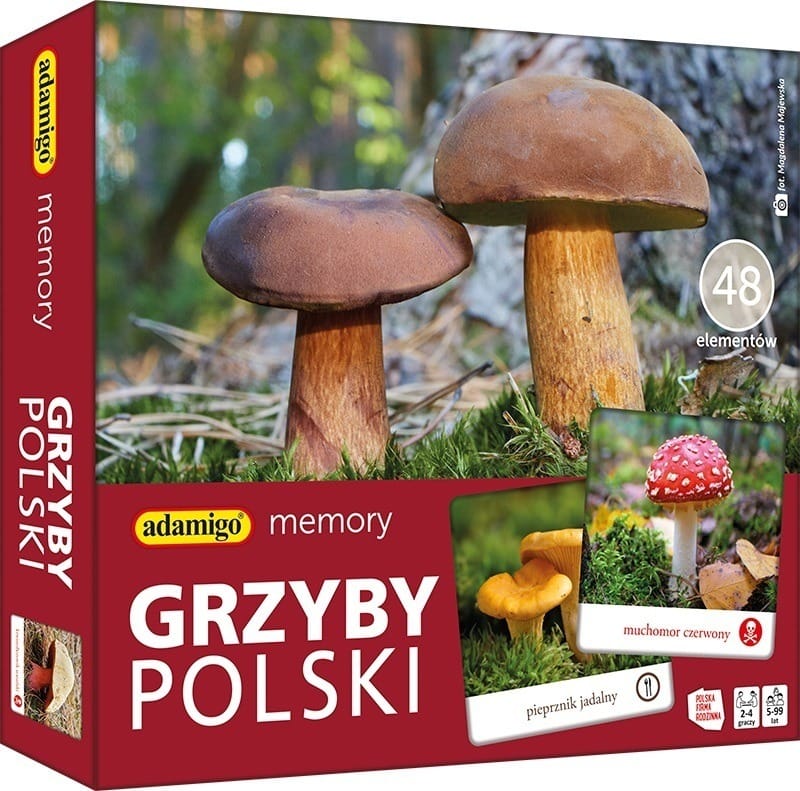 Головоломка Adamigo Memory грибы Польши, для детей