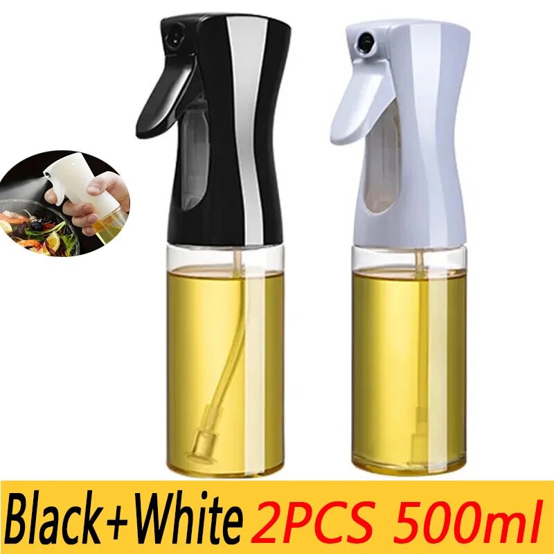 Пластиковая бутылка-распылитель для масла Черный, 2pc500ml black white