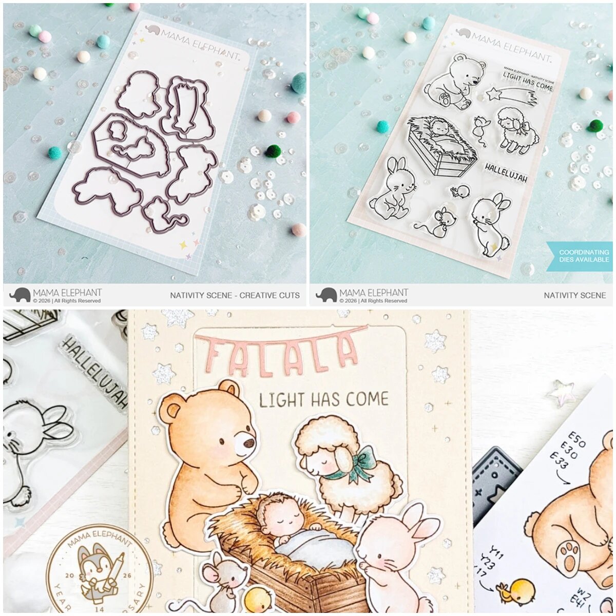 Штампы MAMA ELEPHANT Happy Halloween Pumpkin для скрапбукинга Серый, P0577-A-Set-2