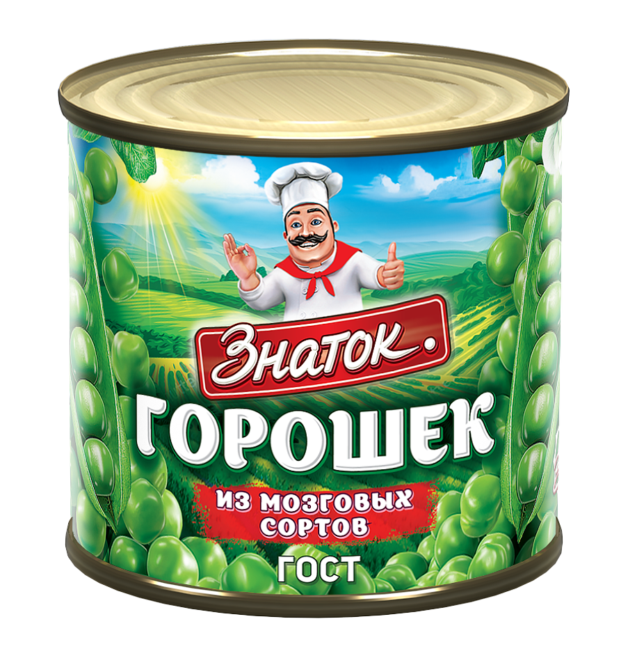 Упаковка из 12 банок Зелёный горошек Знаток ж/б 400г