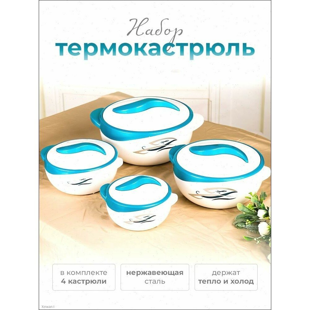 Термокастрюля для длительного сохранения тепла, 2,5 л, для дома и поездок