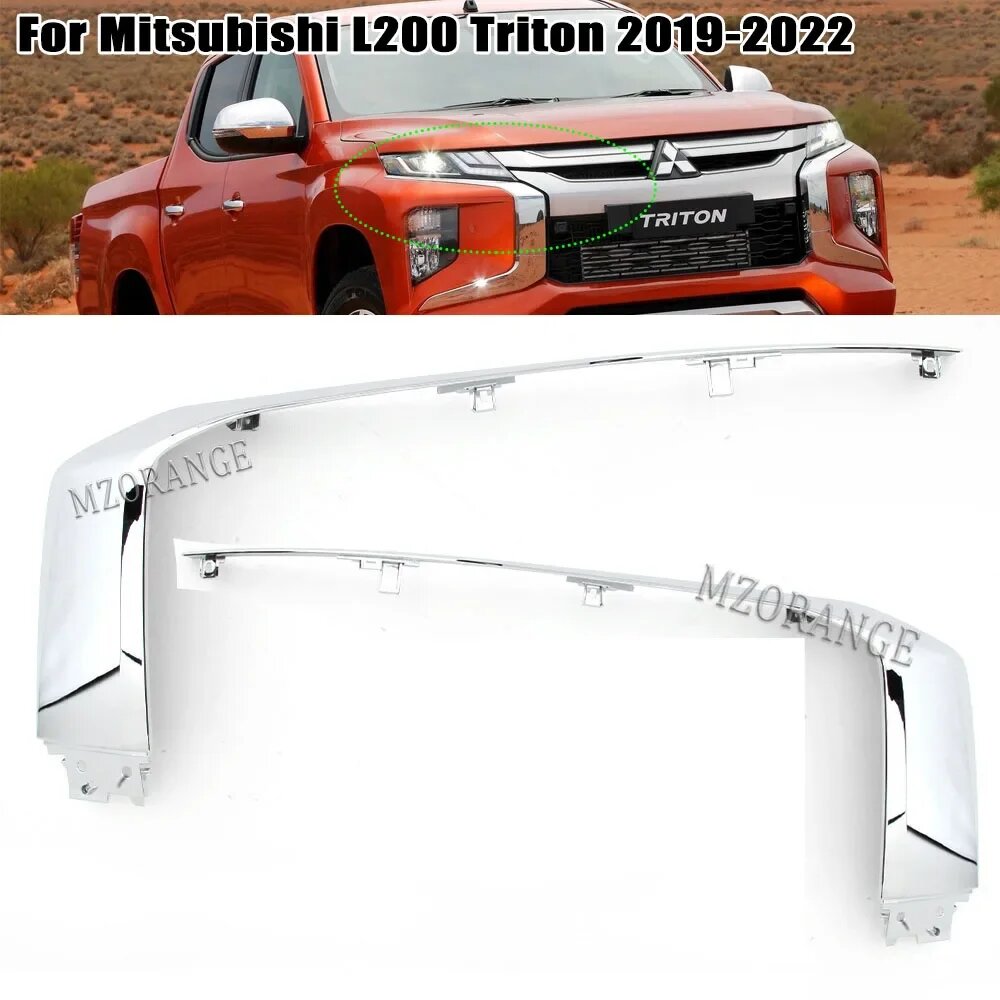Накладка на передний бампер для Mitsubishi L200 Triton 2019 2020 2021 2022, нижняя защита 1 pair up