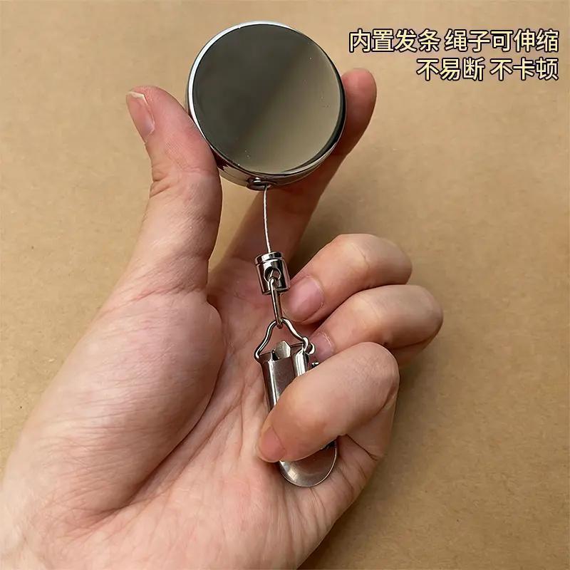 Премиальный металлический серебристый retractable крюк, автоматический отскок присоска, без сверления, 60 см, 1 шт