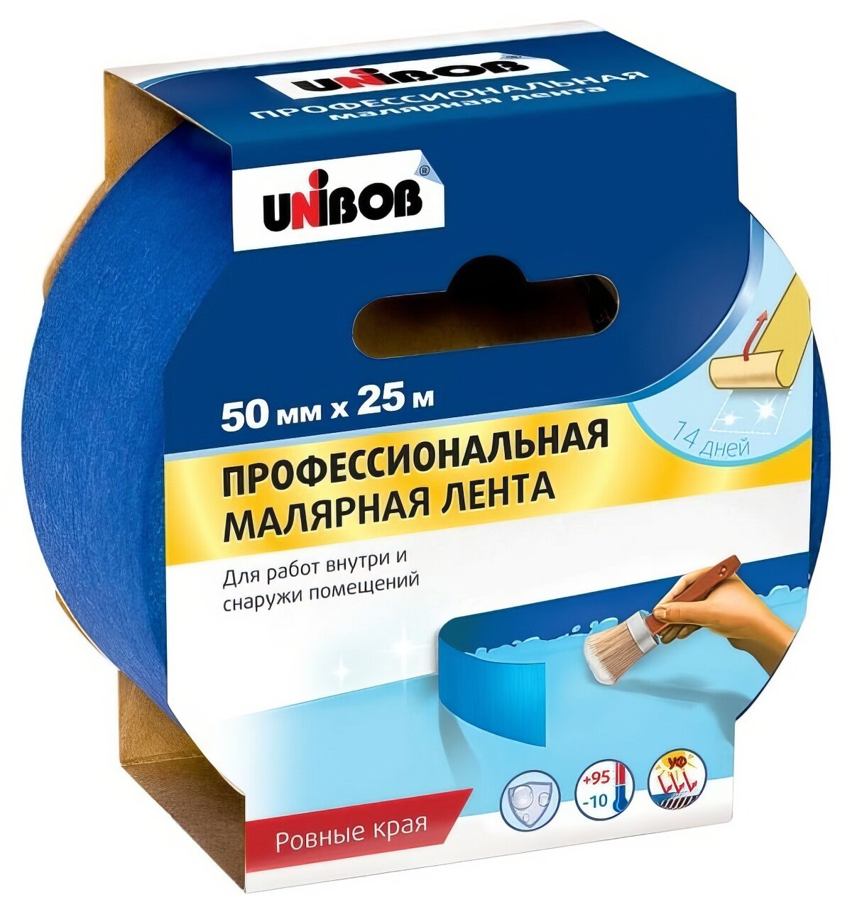 Малярная лента UNIBOB профи 50 мм х 25 м 134850