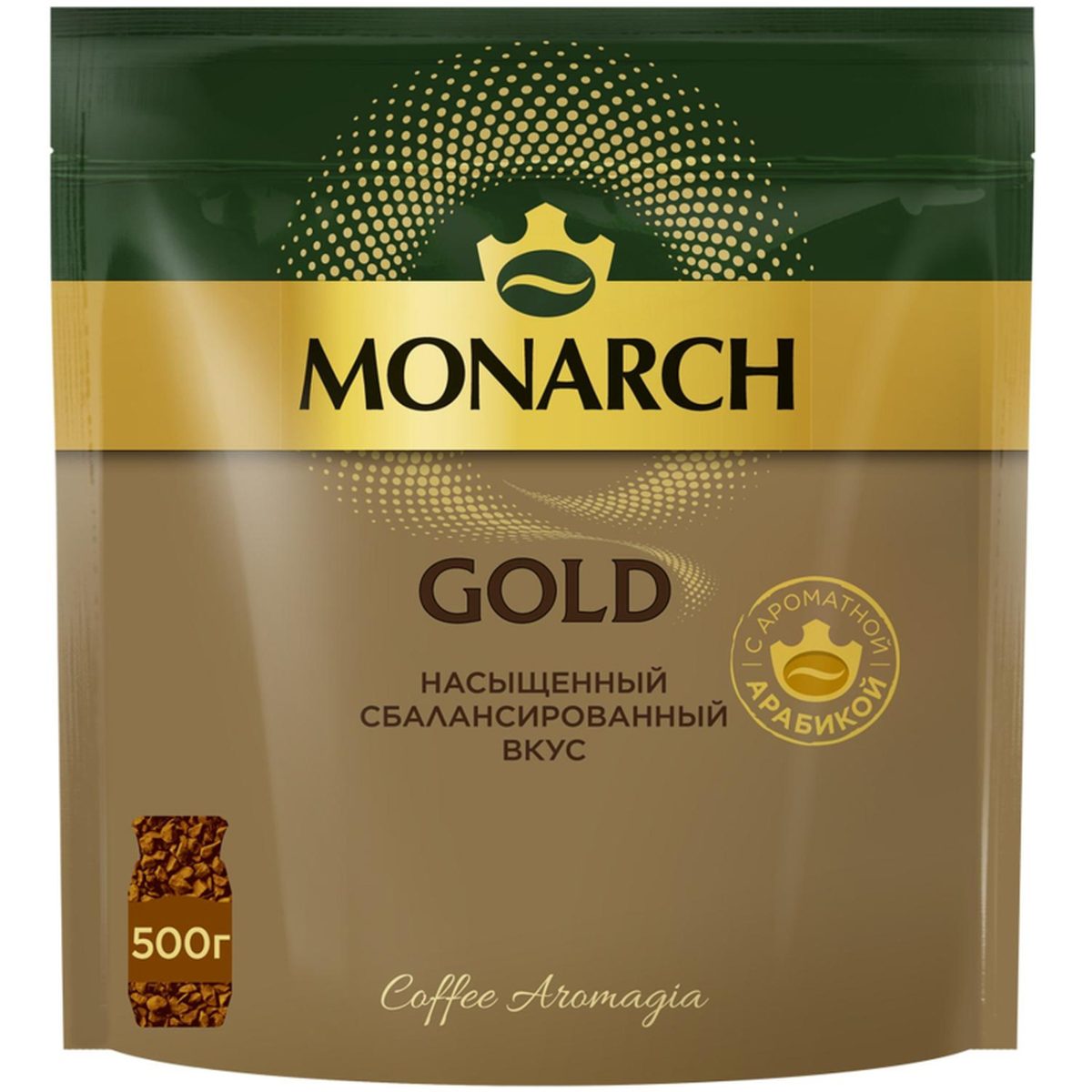 Кофе растворимый Jacobs Gold 500г (пакет), 1шт.