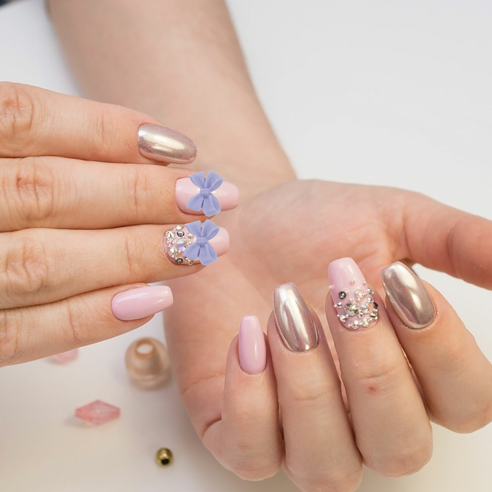 Nail Art Charms С Resin Материалом Для Декора Ногтей Bow Pearl Орнамент 7 Ячеек 1 10X0 90X0 20Cm