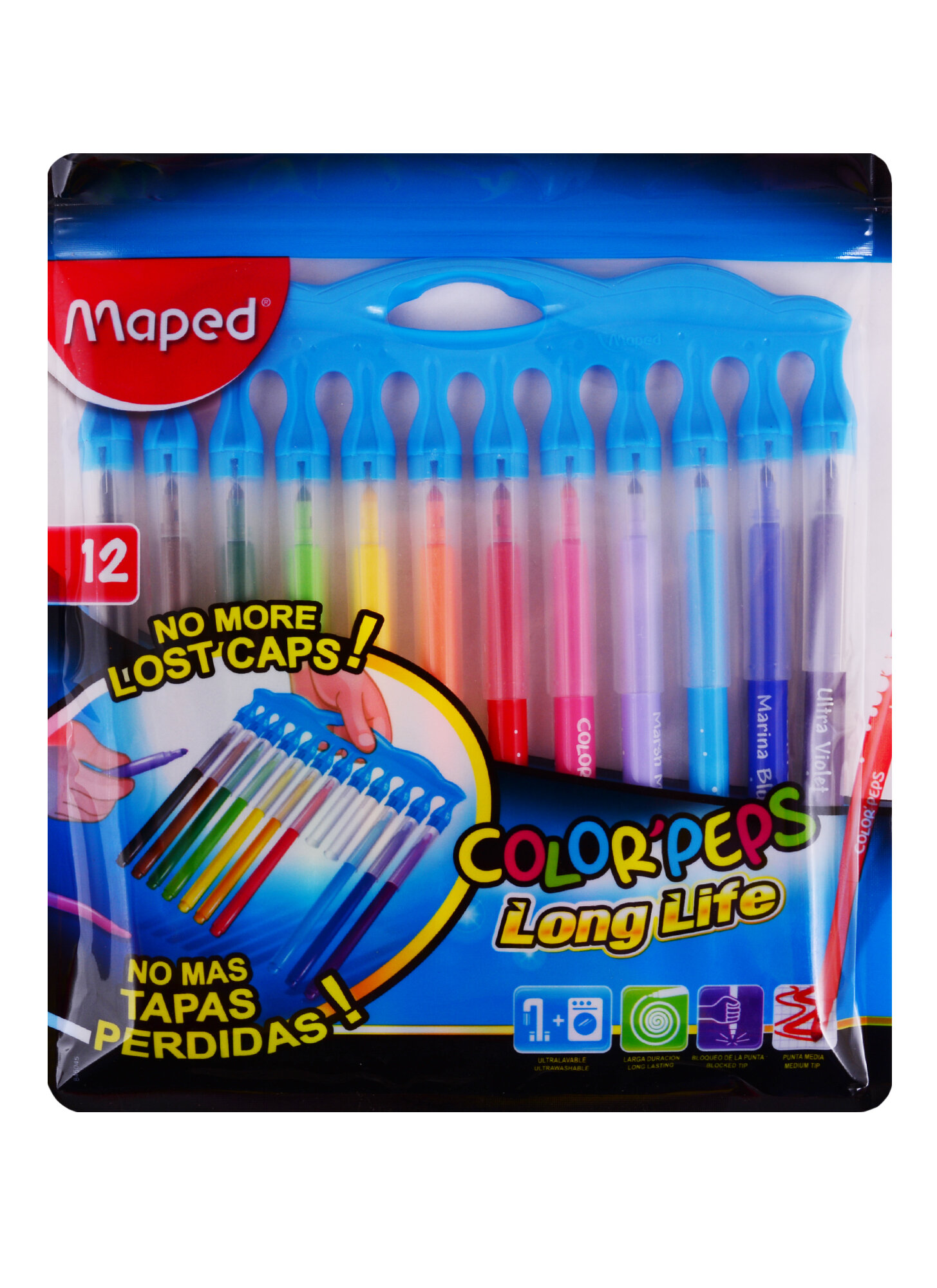 Фломастеры «Long live» Maped, 12 цветов