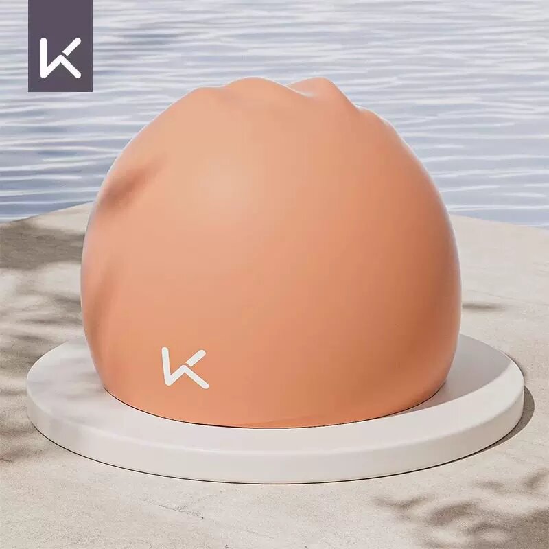 Коралловый оранжевый силиконовый плавательный колпак классический стиль для взрослых, водонепроницаемый, без давления,