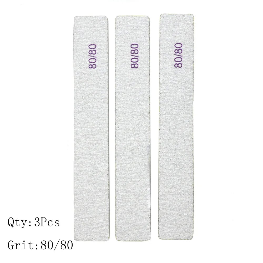 Пилочки для ногтей JEARLYU 3 шт, серые, пластик+наждак, 80/80, 100/180 3PCS 80-80