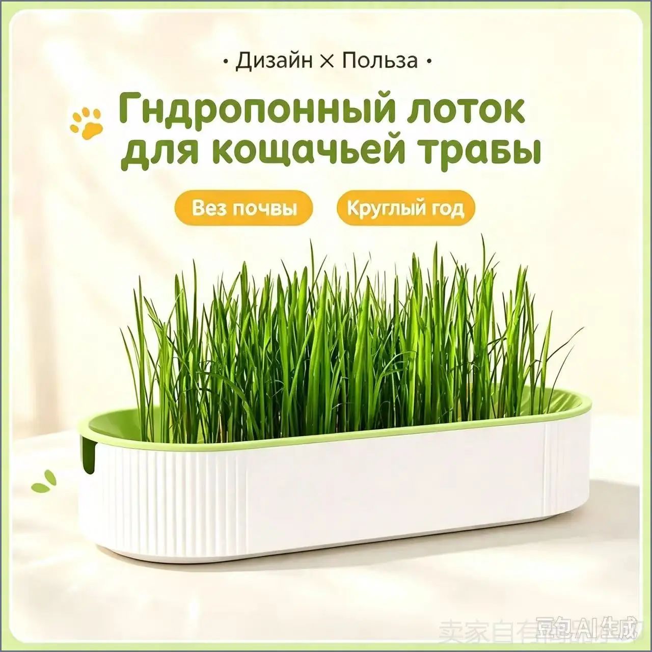 Лоток для выращивания микрозелени и кошачьей травы, миска для кошек с семенами травы, безопасный контейнер для дома