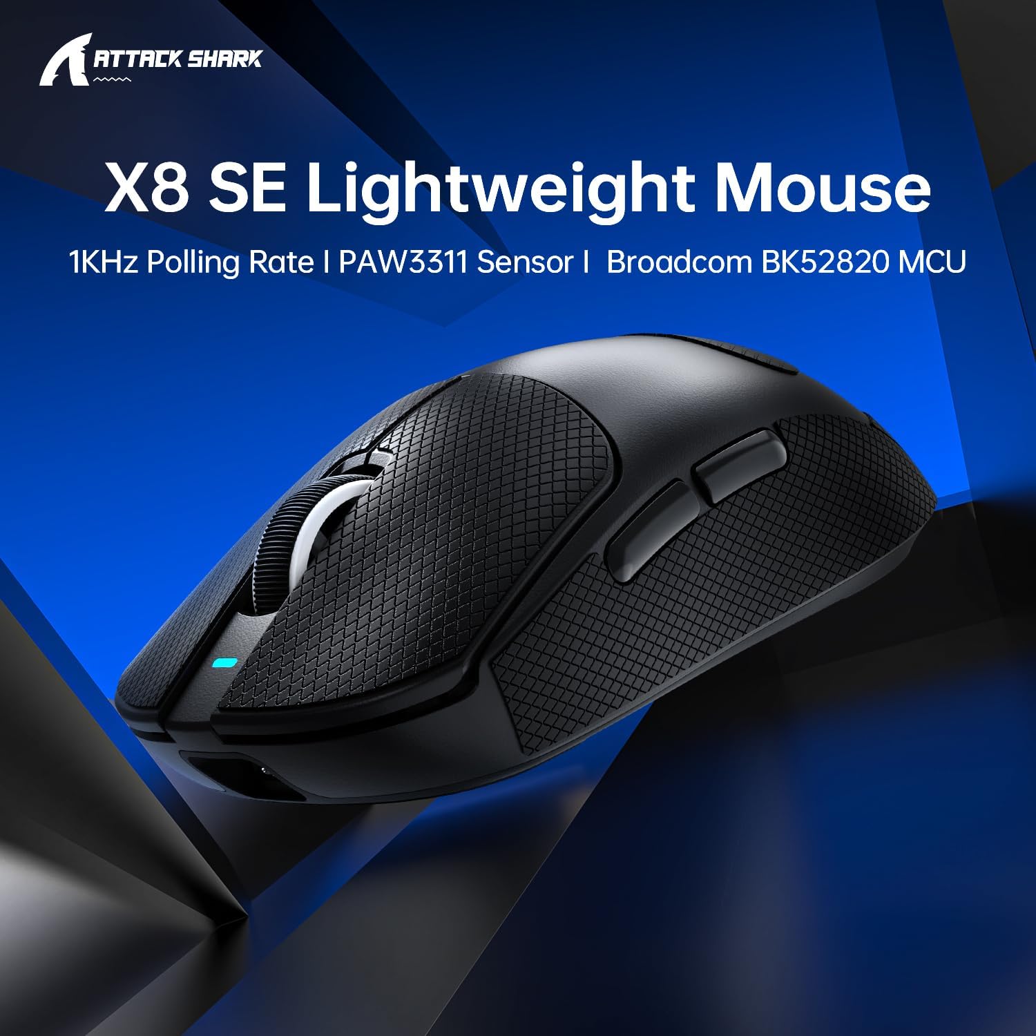 Беспроводная игровая мышь Attack Shark X8SE, PAW3311, черный