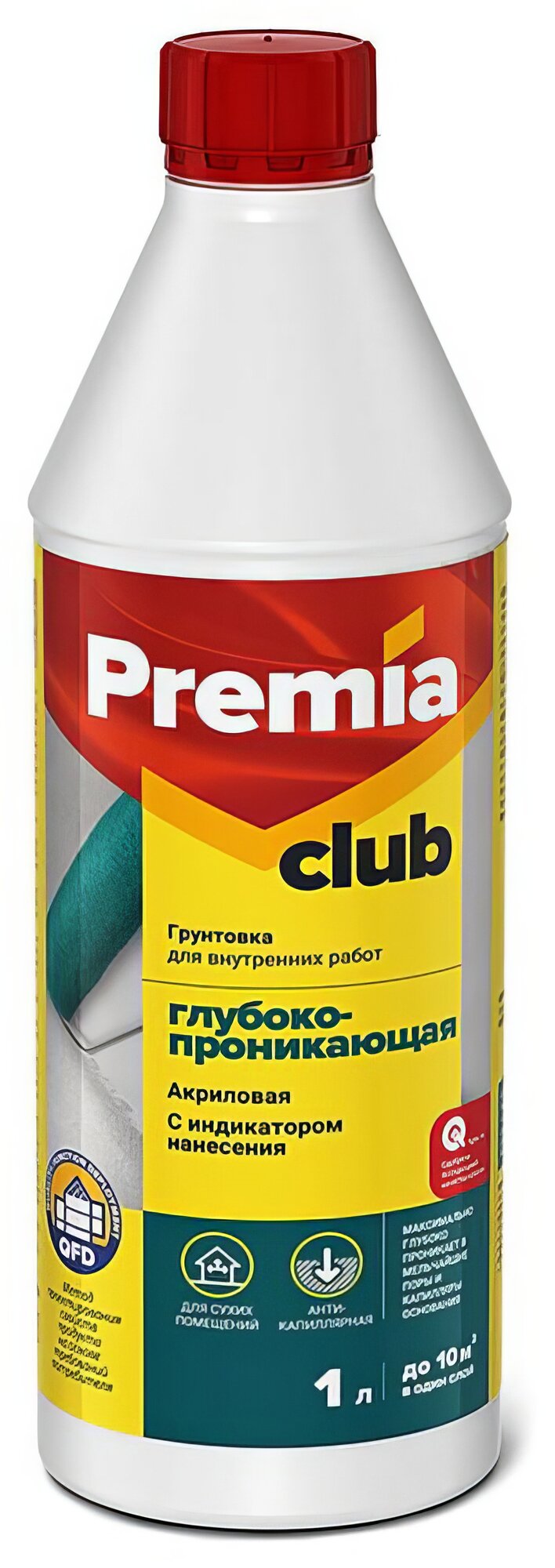 Глубокопроникающая грунтовка для внутренних работ Premia Club бутылка 1 л О03924