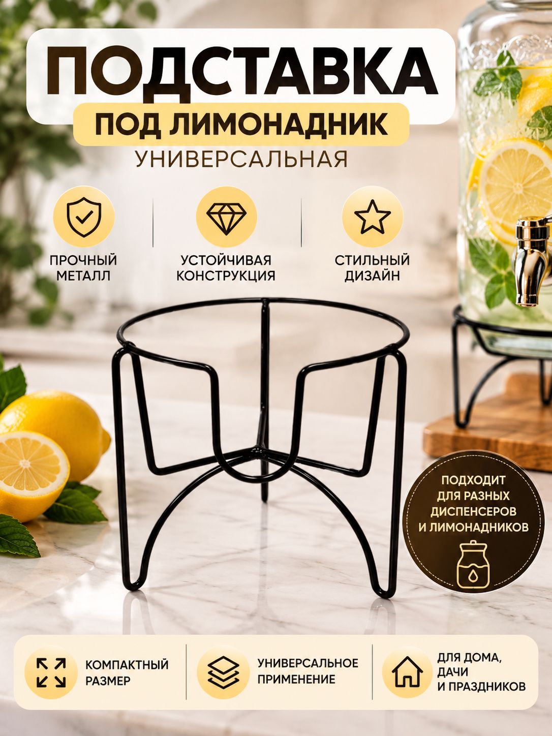 Подставка под лимонадник универсальная "Малая медведица", металлическая подставка