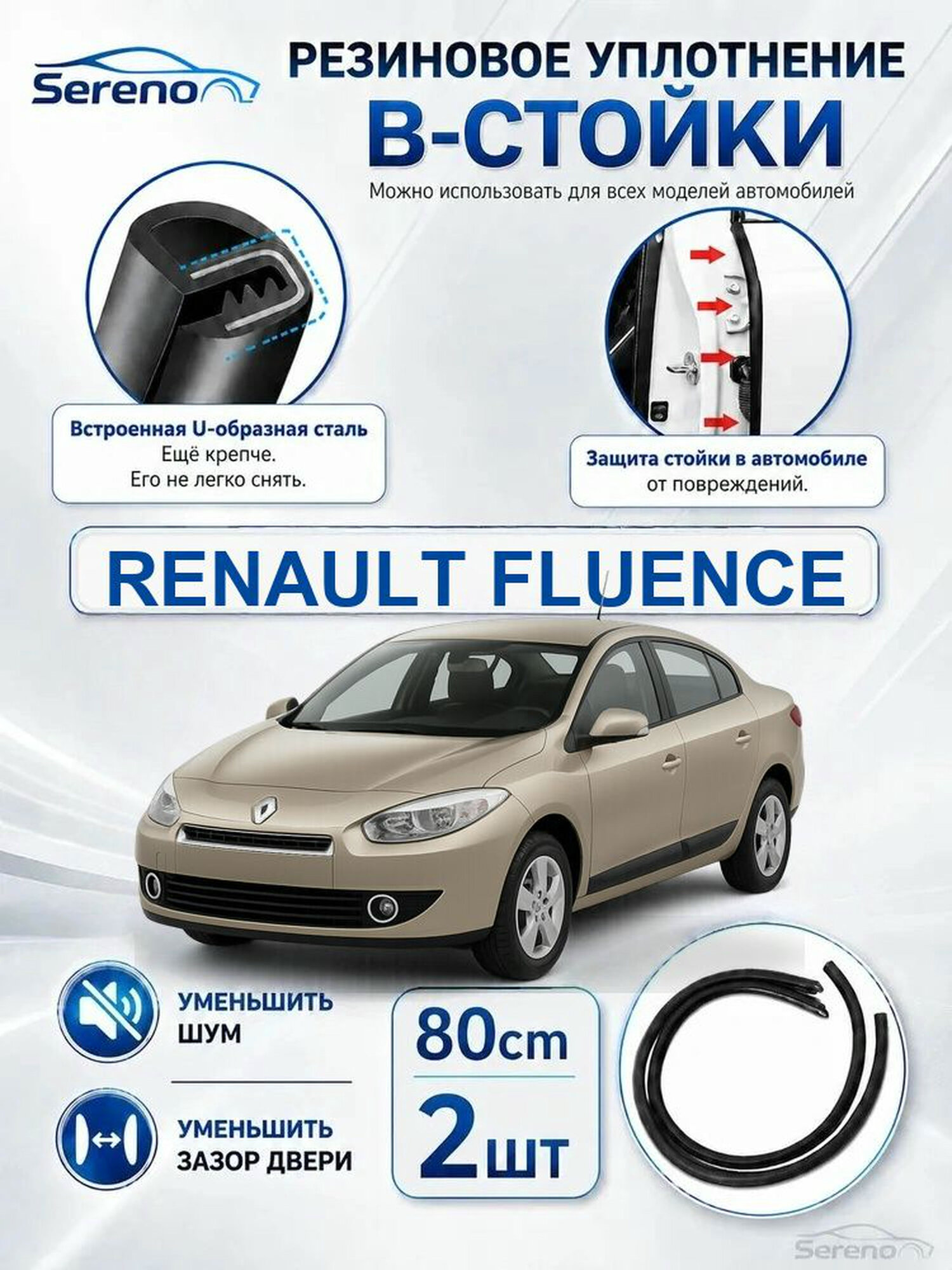 Уплотнитель автомобильный арт. Sereno-RENAULT-Fluence — информация о товаре в карточке