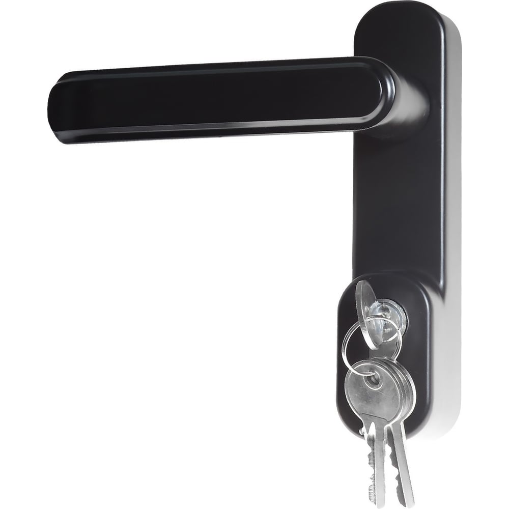Внешняя нажимная ручка для противопожарных дверей Doorlock v pd700/h2 серия variant, черная, с цилиндром, толщина двери до 105 мм, накл. 77006