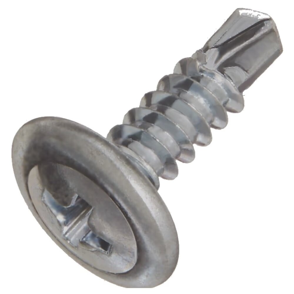 Саморез с пресс-шайбой со сверлом клоп d4.8 x 19 А2-Нерж - 20 шт.