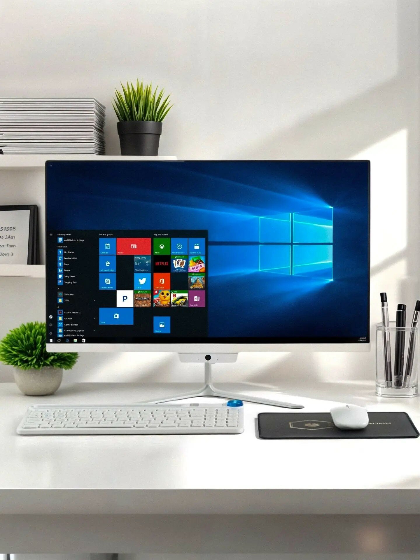 Моноблок DWO 24 дюйма, Intel Core i5, Windows 11pro, SSD 256 ГБ, RAM 8 ГБ, белый