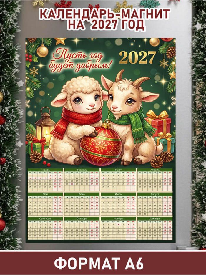 Магнитный календарь 2027 год формат А6