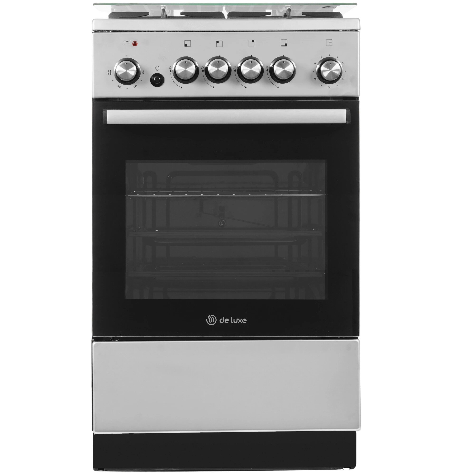 Плита газоэлектрическая De Luxe 5040.41гэ(кр)чр 010 нержавеющая сталь