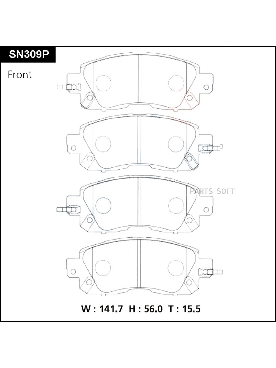 ADVICS SN309P Дисковые тормозные колодки ADVICS передние арт. продавца ADVICSSN309P