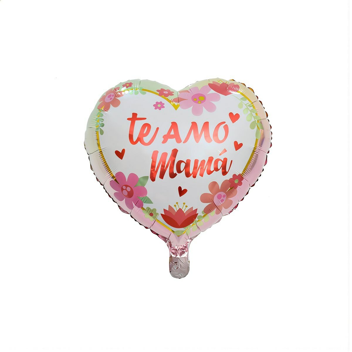 Сердцевидный шарик 18 дюймов на День Матери алюминиевый с надписью LOVE YOU MOM для домашнего праздника декора подарка маме, 18 дюймов, испаноязычный вариант с цветочной формой шара