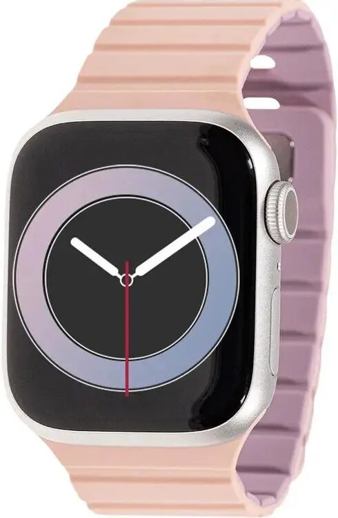 Ремешок ZIBELINO APL-38-L-MC-LPNKPUR для Apple Watch, розовый