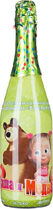 Шампанское детское маша и медведь яблоко 0.75л