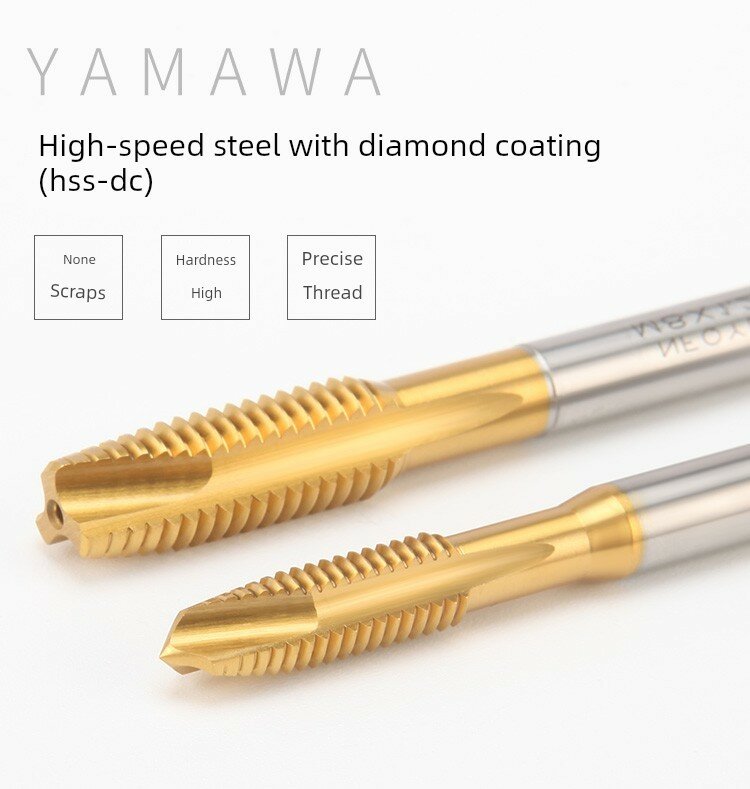 Титановое покрытие, прямая канавка, метрическая резьба M18 x 2.5 мм, профессиональный инструмент для металла, 1 шт